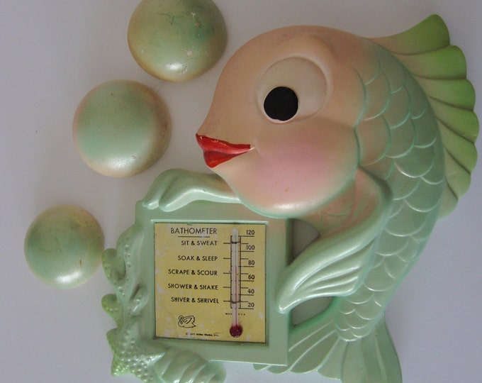 RARE Miller Studio Chalkware Fish With Bathometer Marked 1977-vintage ...