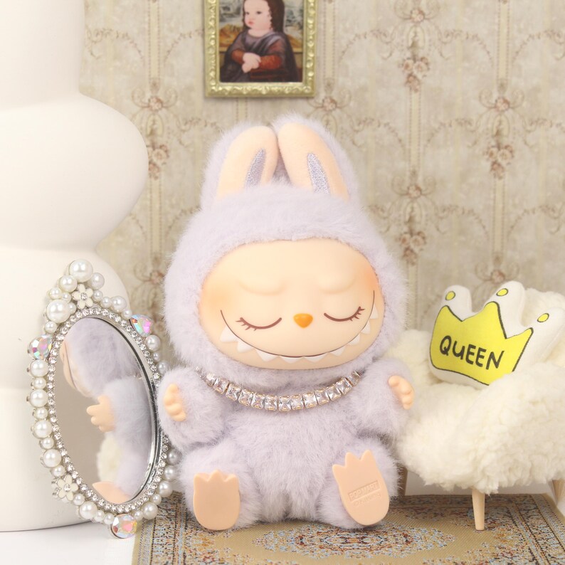 Labubu Diamond Necklace | Custom Cute Handmade Labubu Jewelry 2 Color ...