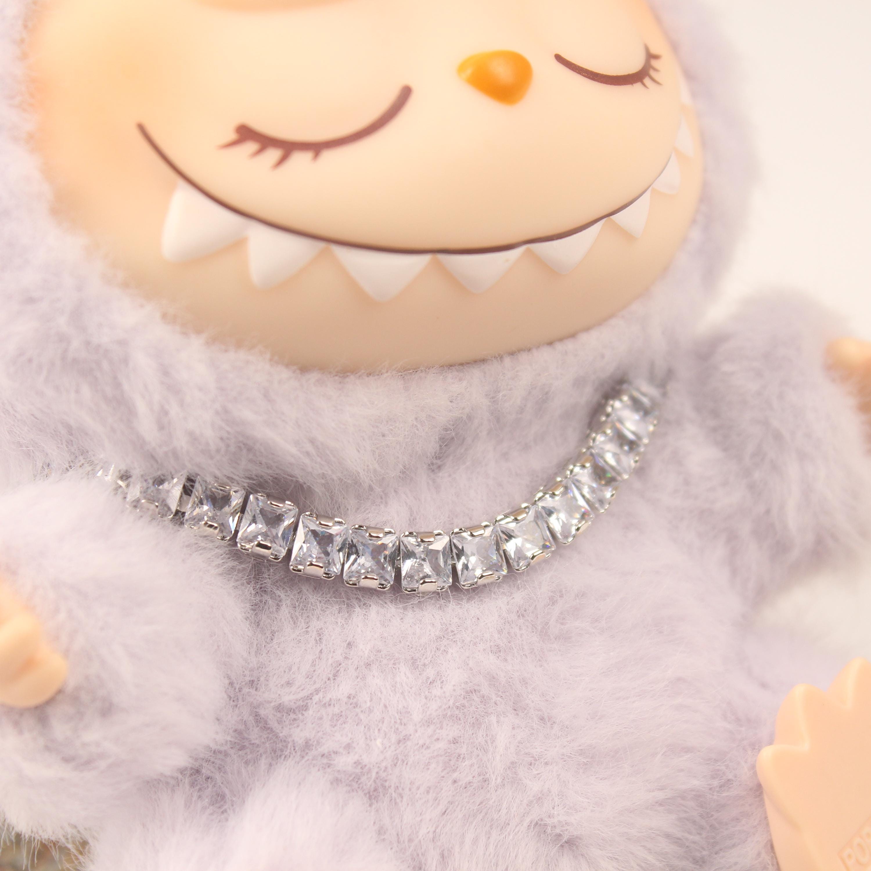 Labubu Diamond Necklace | Custom Cute Handmade Labubu Jewelry 2 Color ...