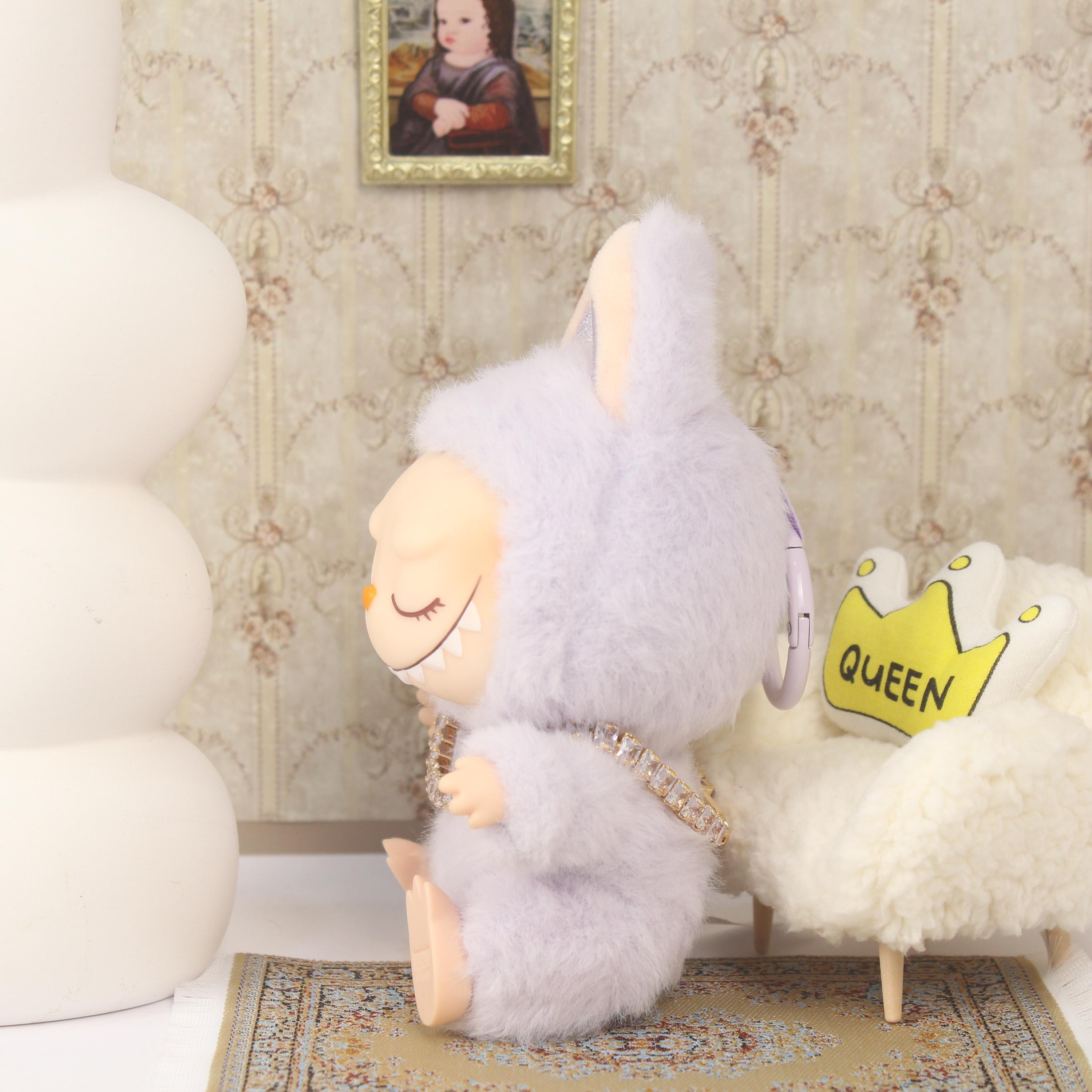 Labubu Diamond Necklace | Custom Cute Handmade Labubu Jewelry 2 Color ...