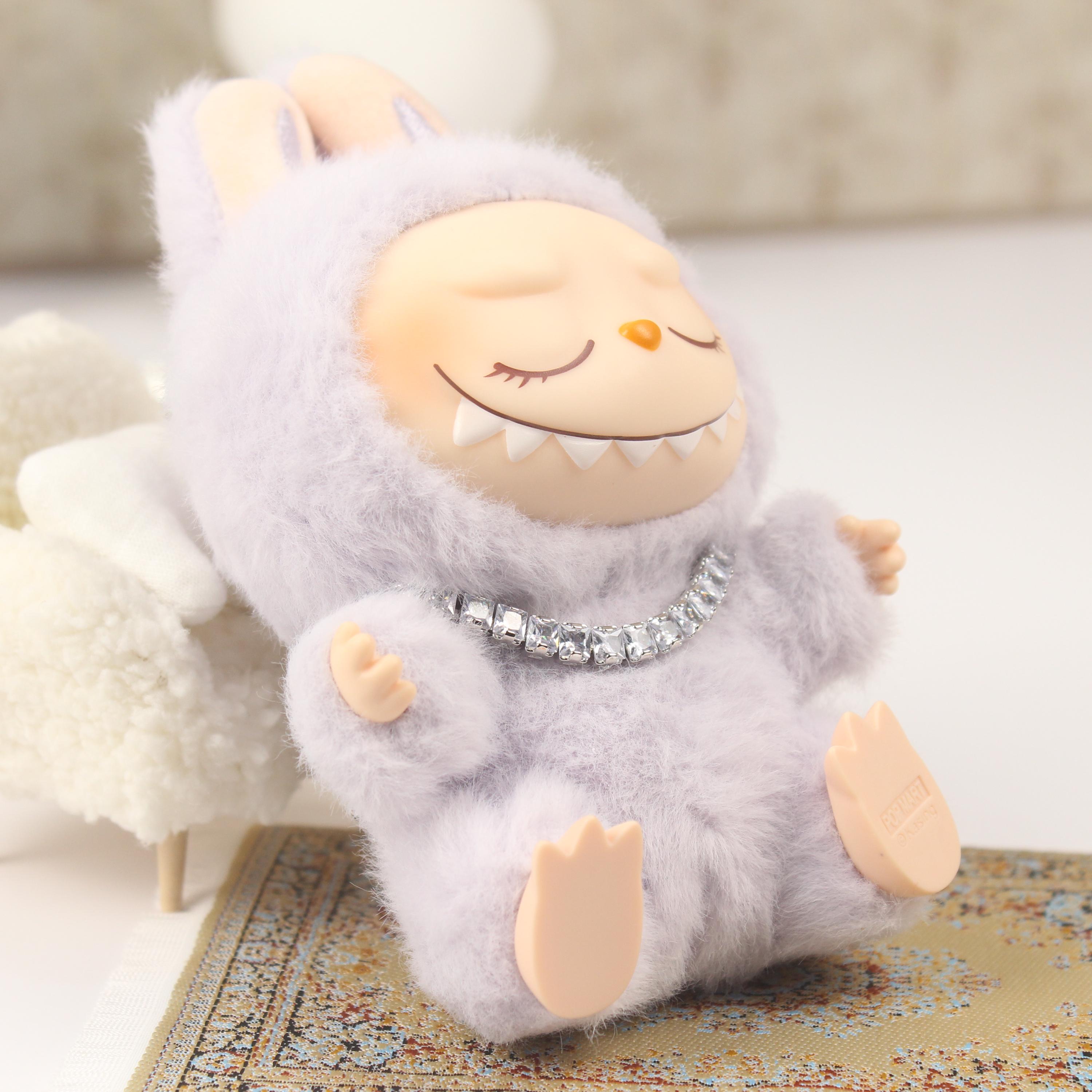 Labubu Diamond Necklace | Custom Cute Handmade Labubu Jewelry 2 Color ...