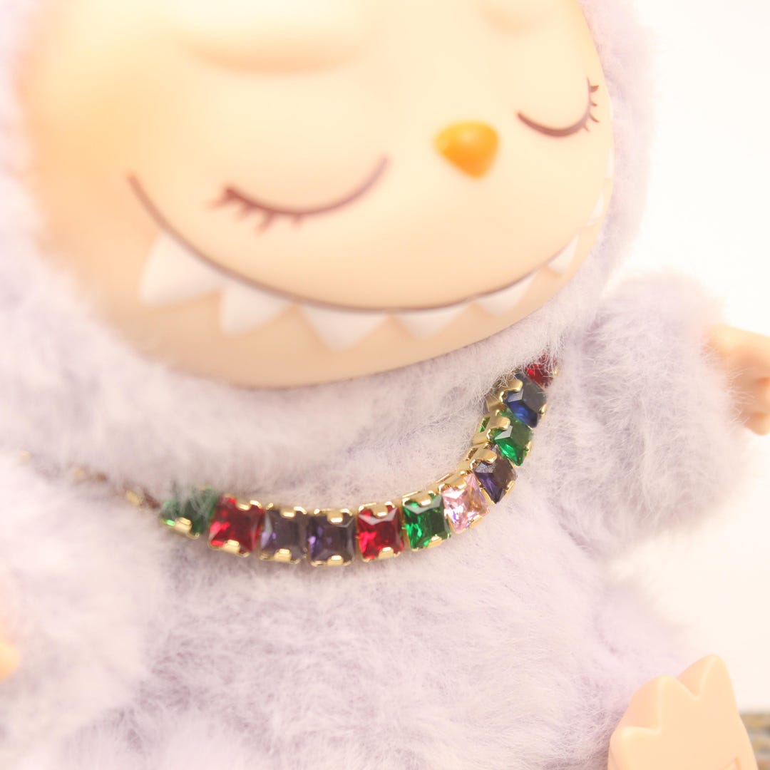 Labubu Colored Diamond Necklace | Custom Cute Handmade Labubu Jewelry 2 ...