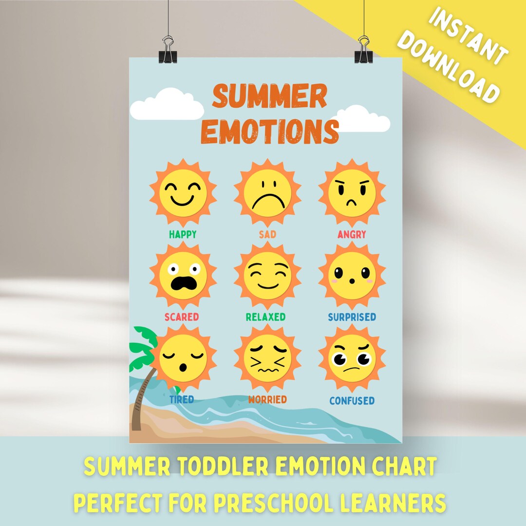 Summer Emotions Chart for Kids | Summer Activity | Feelings Chart for ...