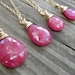 Long Ruby Necklace, Princess Genuine Ruby Necklace, Rough Cut Ruby ...