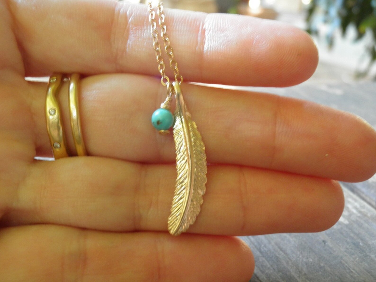 LONG Gold Feather Necklace, Feather Necklace, Feather Jewelry ...
