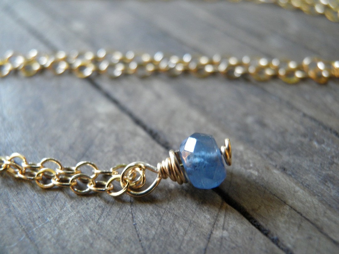 Tiny Blue Sapphire Necklace, Minimalist Necklace, Simple Necklace, Blue ...
