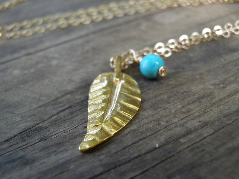 LONG Gold Necklace, Gold Small Leaf Necklace, Leaf Jewelry, Minimalist ...