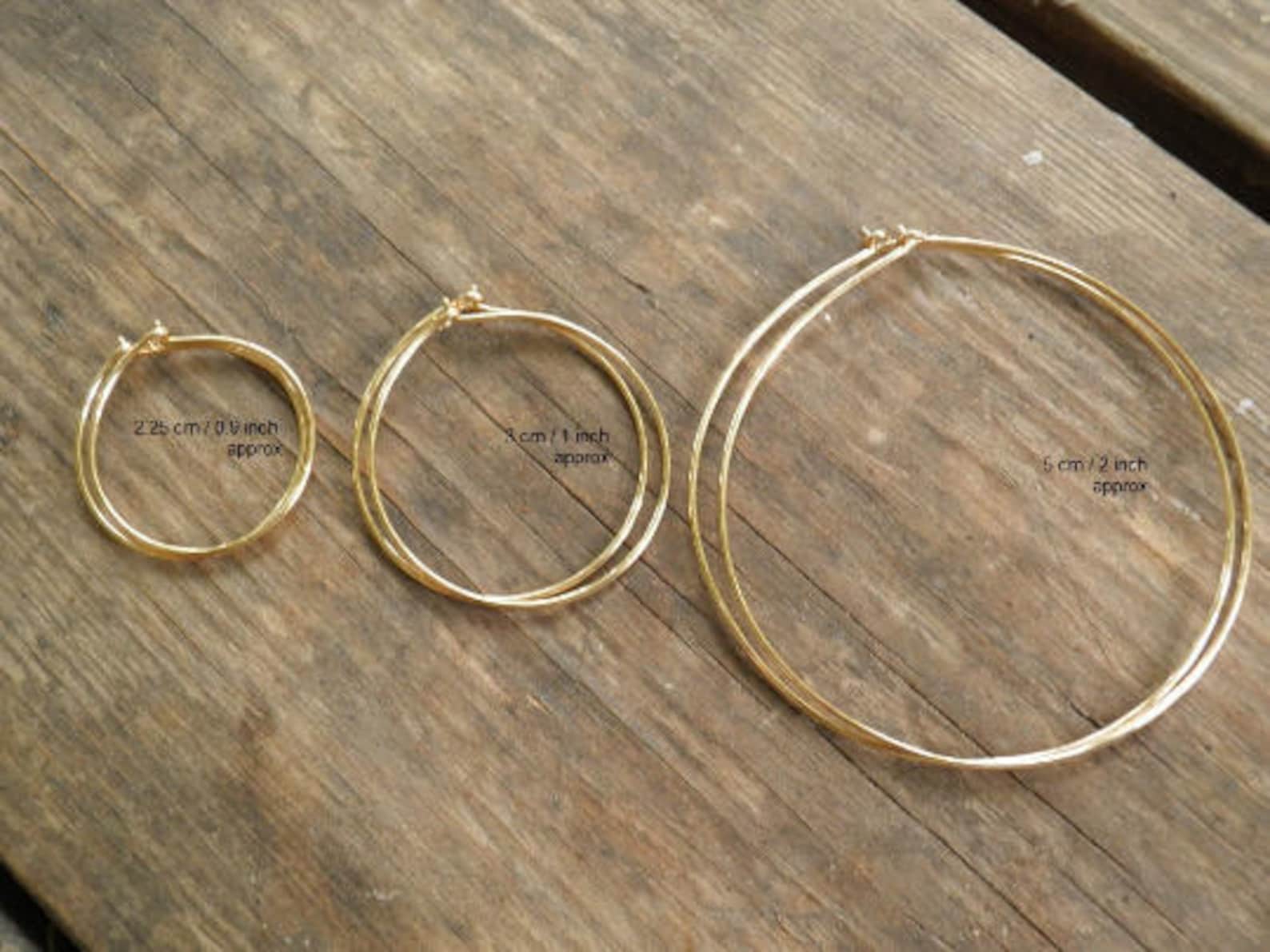 Solid Gold Hoops 14k Solid Gold Thin Hoops Earrings Large - Etsy