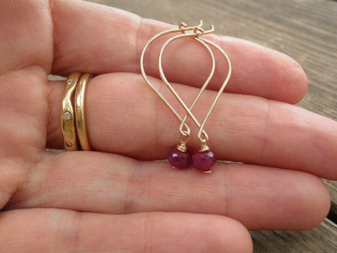 Long Ruby Necklace Princess Genuine Ruby Necklace Rough Cut - Etsy