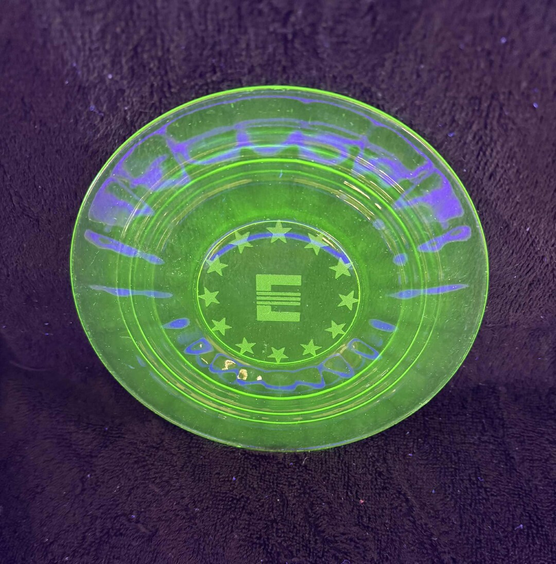 FALLOUT Inspired Uranium Glass 6" Plate- Enclave - Etsy