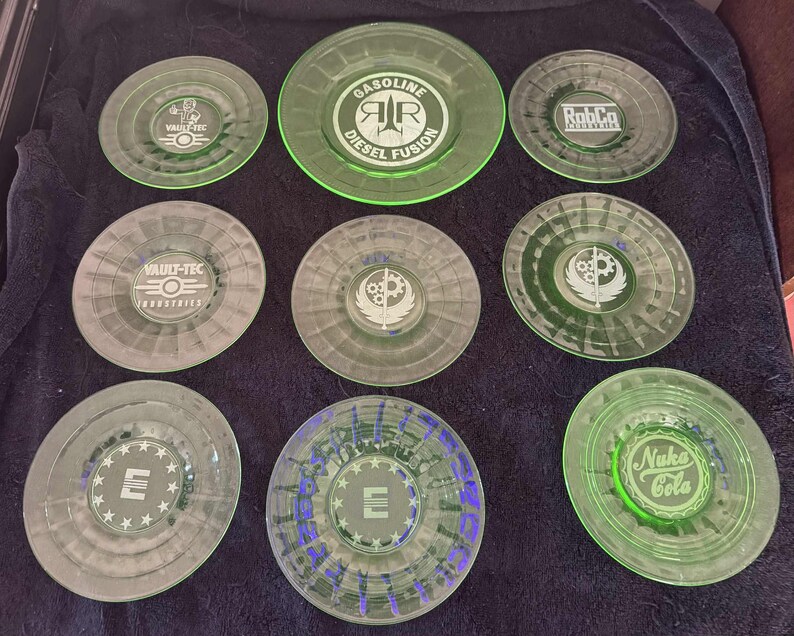 FALLOUT Inspired Uranium Glass 6" Plate- Enclave - Etsy