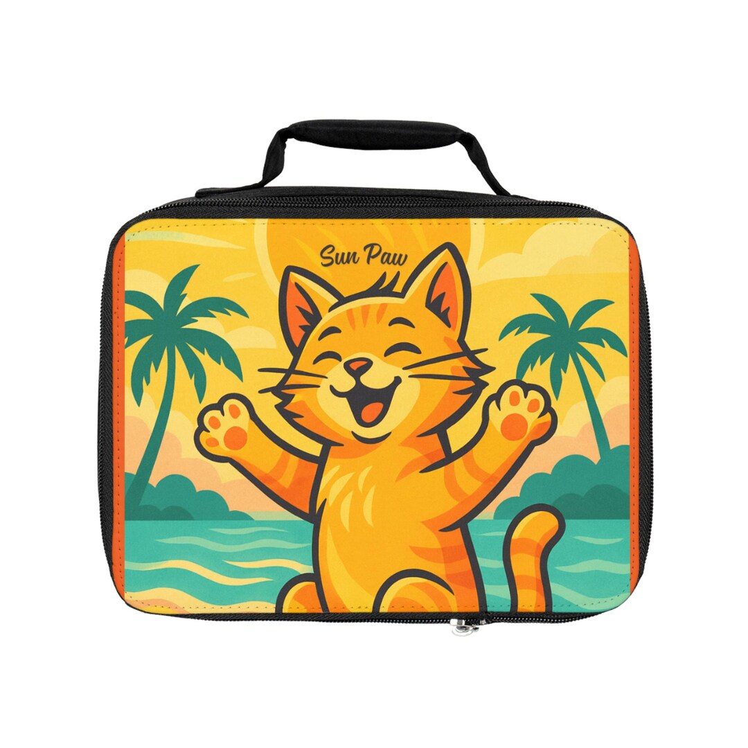 Cute Cat Lunch Bag, Insulated Child's Bag, Kid's School Lunch Tote, Fun ...