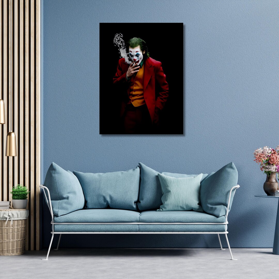 Joker Smoke Poster,artwork, Joker With Cigarette,clown Joker Wall Art ...