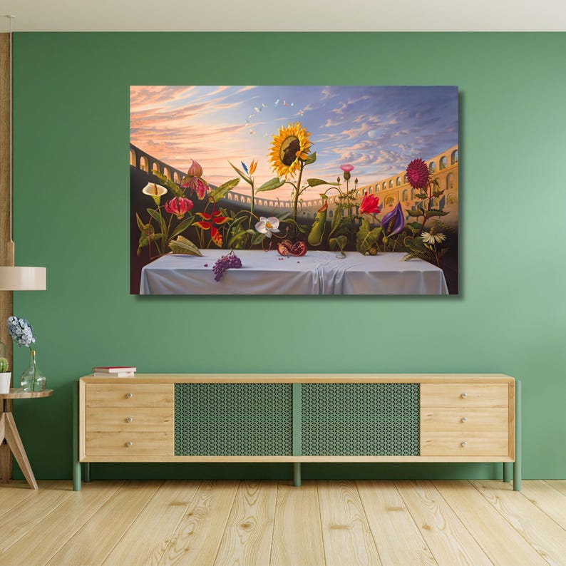 Vladimir Kush, Last Supper With Flowers, Surreal Art Print - Etsy