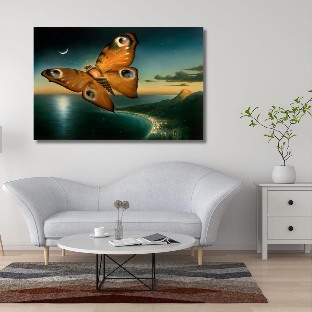 Vladimir Kush Butterfly Canvas Print, Surrealist Wall Art - Etsy
