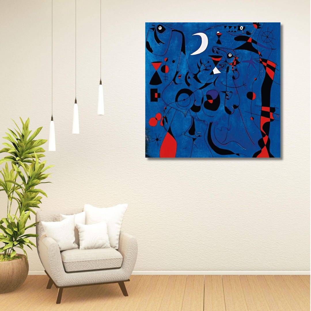 Joan Miro, Figures at Night, 1941, Fine Reproduction, Joan Miro Canvas ...
