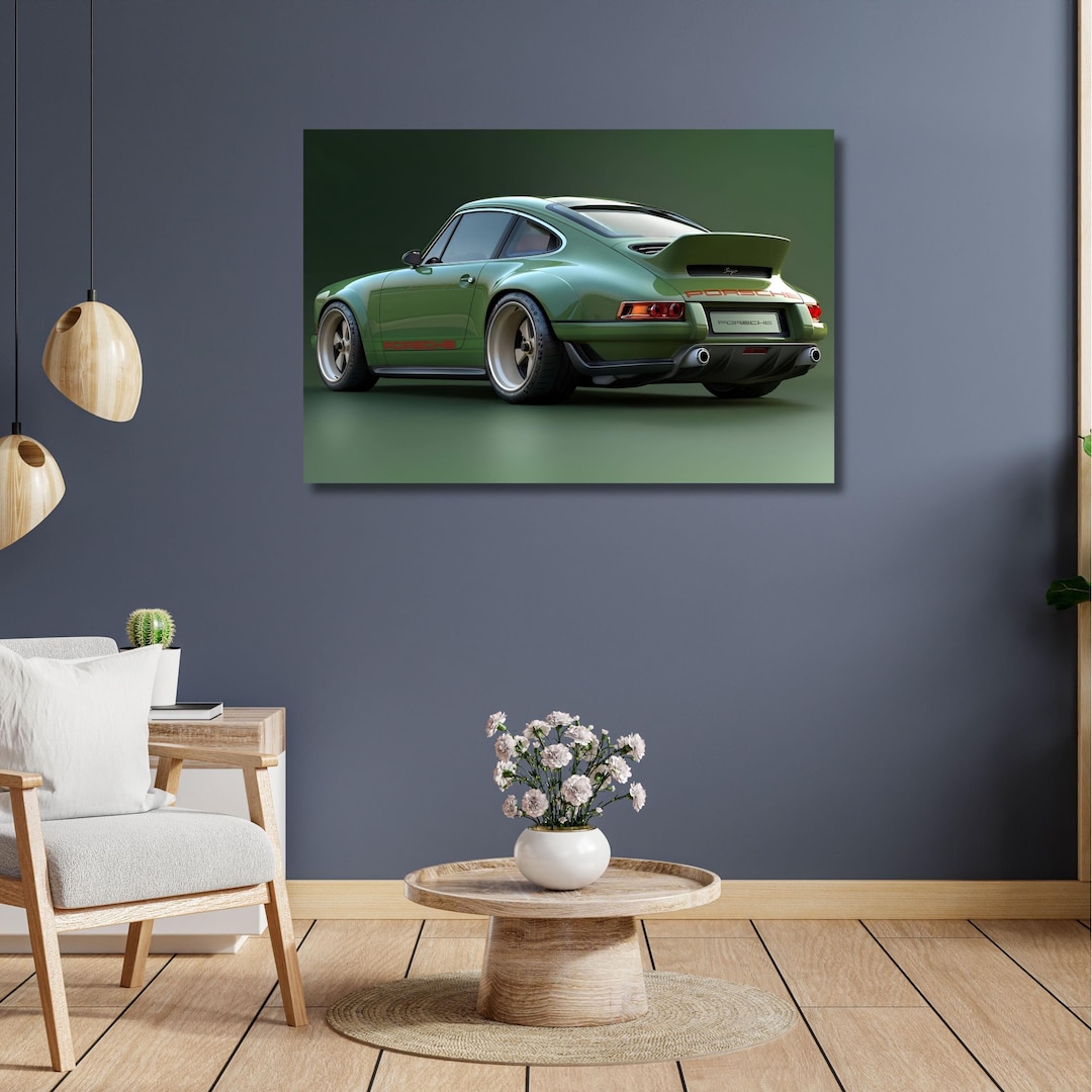 Porsche 911 Poster,green Porsche,porsche Home Decor,garage Wall Decor ...
