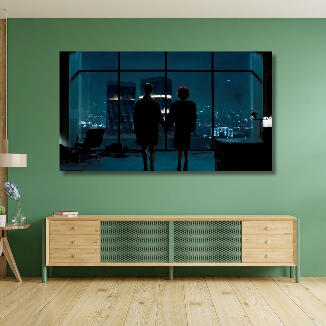 Fight Club Movie Poster Man and Woman Silhouette Wall Art Canvas Print ...