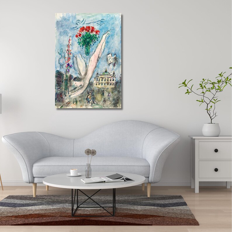 Marc Chagall the Angel in Front of the Opera Canvas, Chagall Wall Art ...