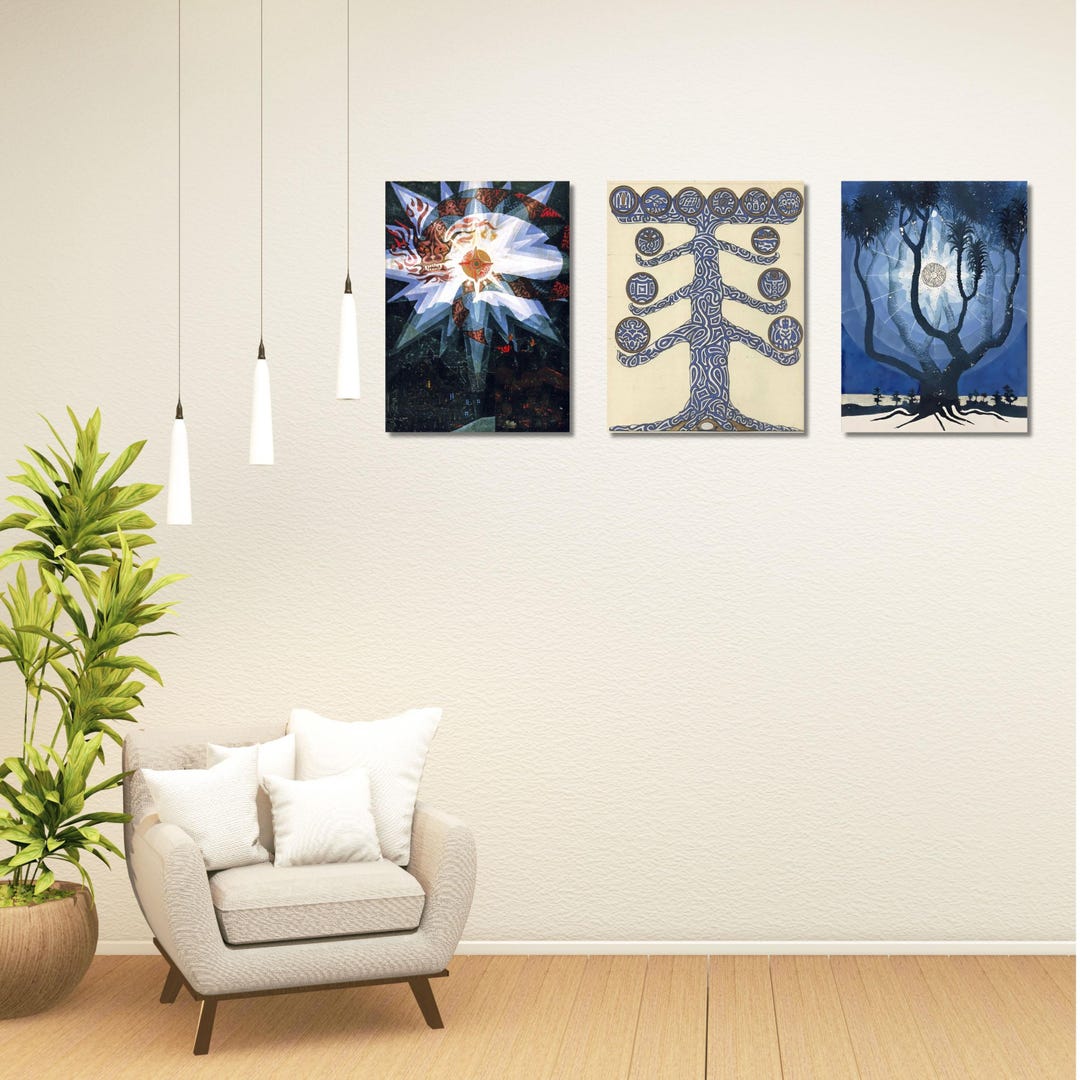Set of 3 Carl Jung Dragon Canvas Print: Gothic Decor,red Book Wisdom ...
