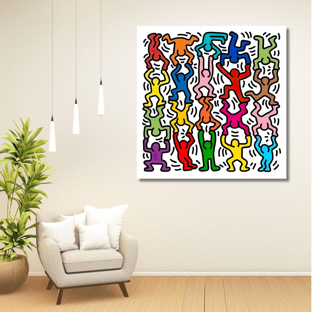 Keith Haring Canvas Wall Art, Keith Haring Painting Art, Keith Haring ...