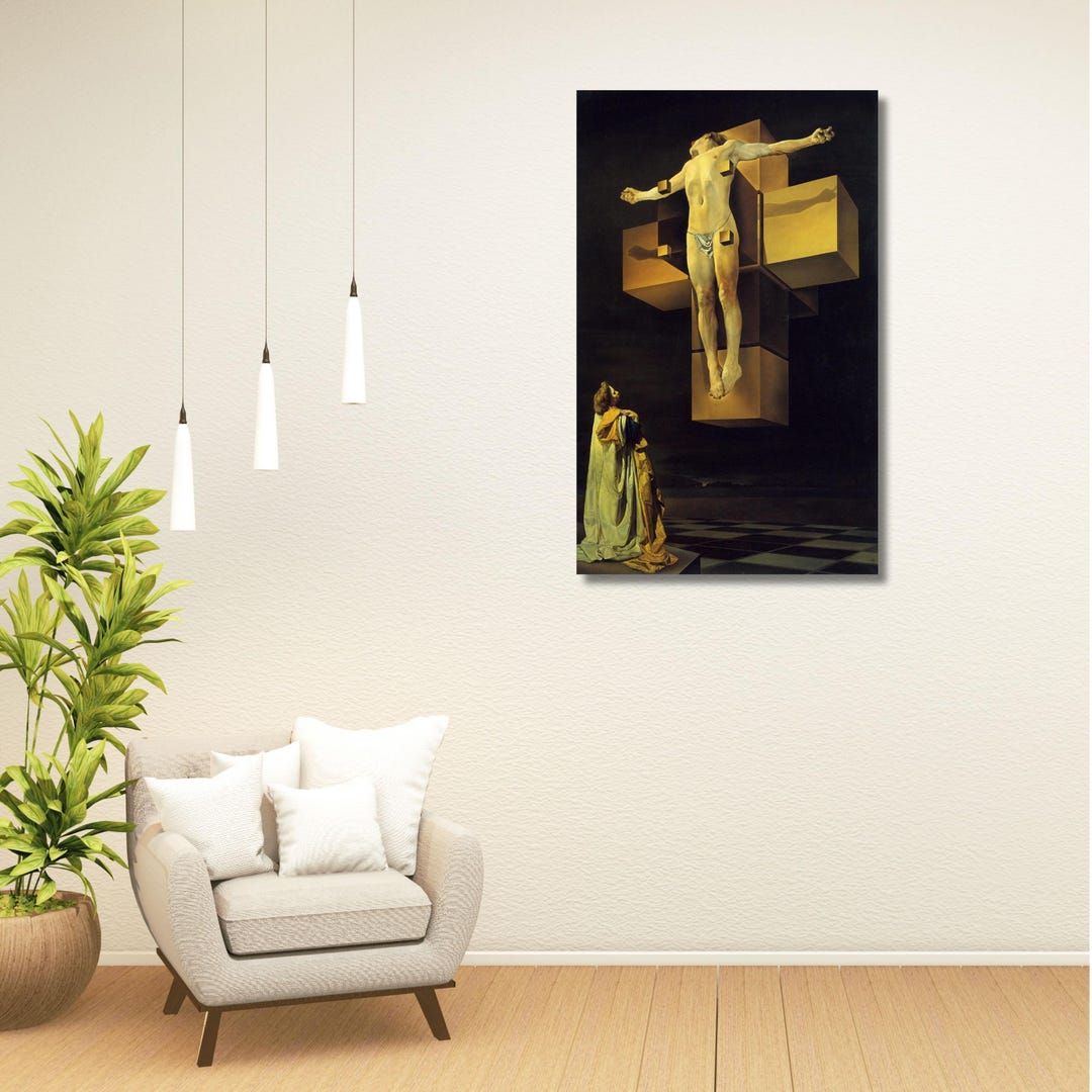 Crucifixion (corpus Hypercubus) by Salvador Dali Canvas Wall Art Print ...