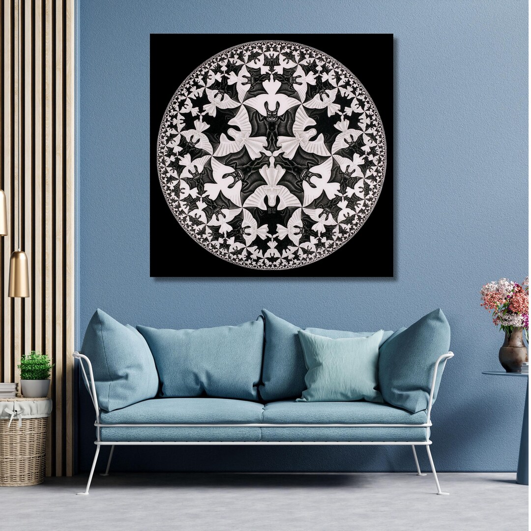 M.C. Escher Circle Limit IV Canvas Print – Geometric Wall Art - Etsy