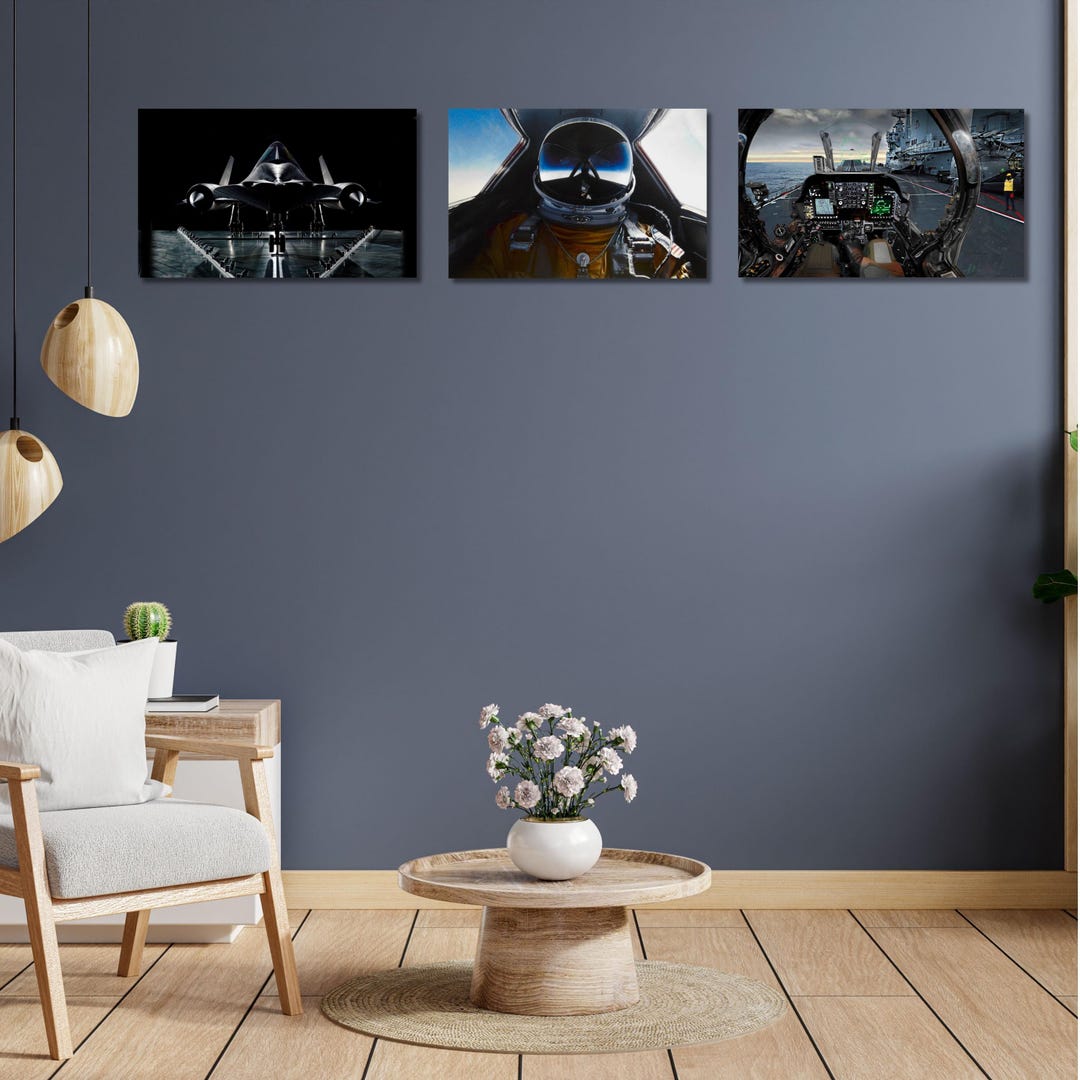 F-16 Fighter Jet Canvas Print Set, Aviation Art, Aviator Gift - Etsy