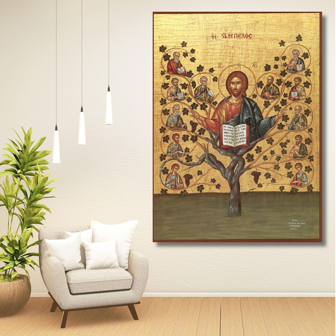 Jesus Christ Greek Orthodox Icon Canvas Wall Art|greek Orthodox Print ...