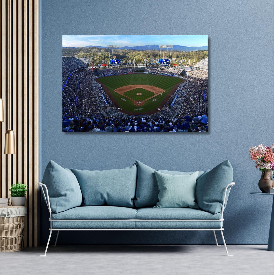 Dodgers Stadium Wall Art With LA Skyline at Sunrise & Sunset, Los ...