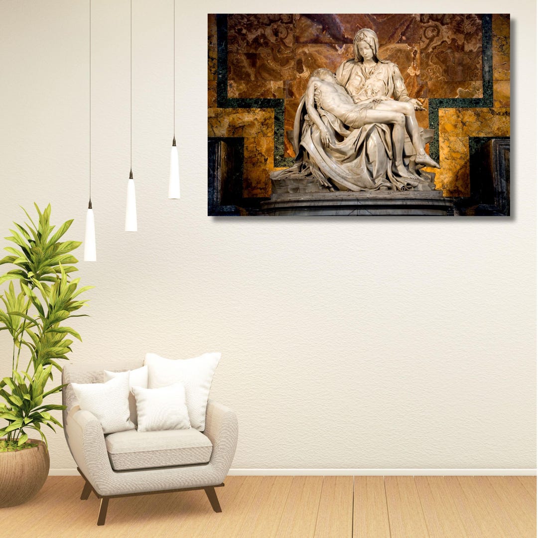 Michelangelo Pieta Canvas Print, Renaissance Art, Historical Wall Decor ...