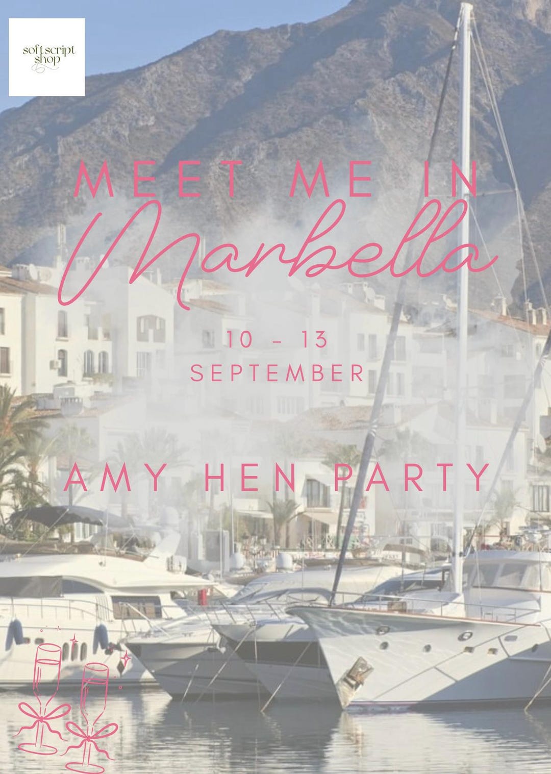 Editable Marbella Hen Party Itinerary | Pink & Chic Bachelorette ...