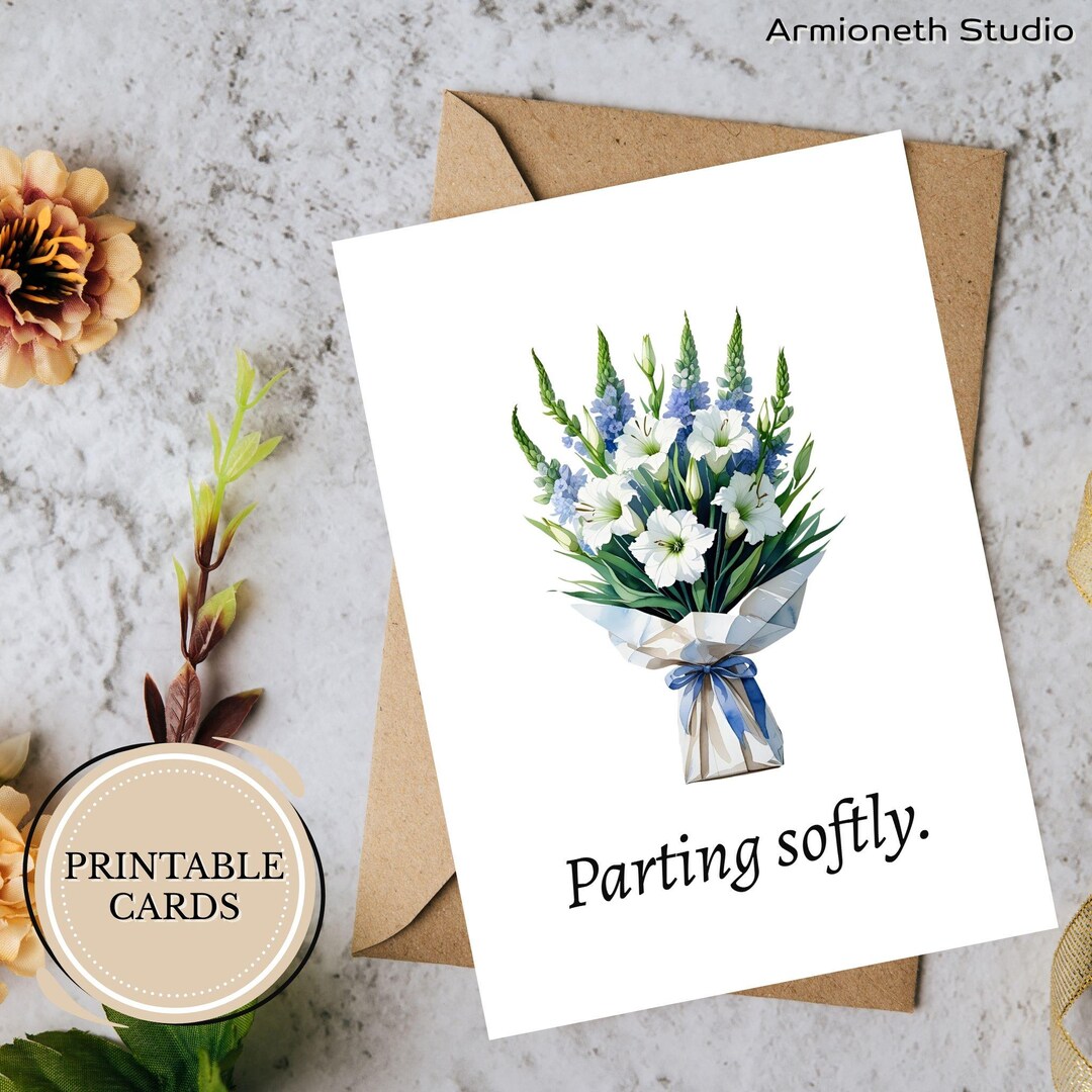 Printable Sympathy Card – “parting Softly” – Lavender Tones – Gentle ...