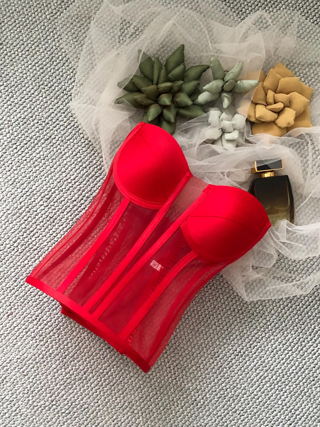 Corset/ Transparent Corsets / Red Corsets / Bustiers Corset/ White ...