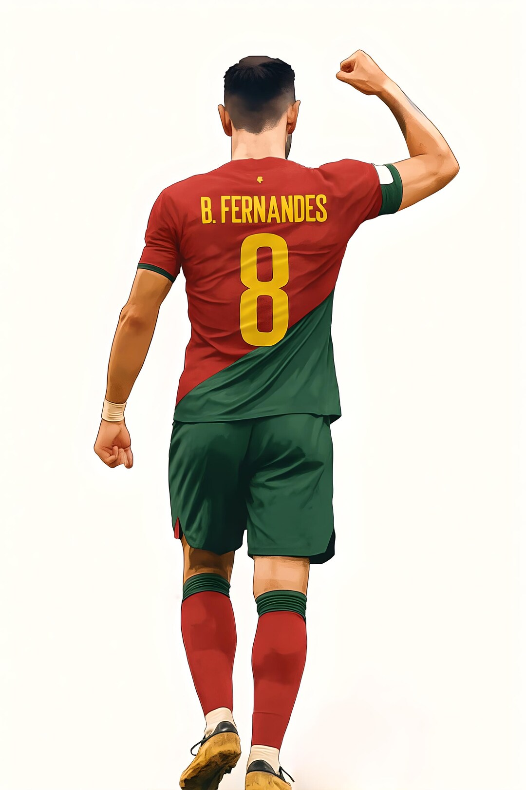 Bruno Fernandes in the Portugal Kit - Printable Poster - Perfect for a ...