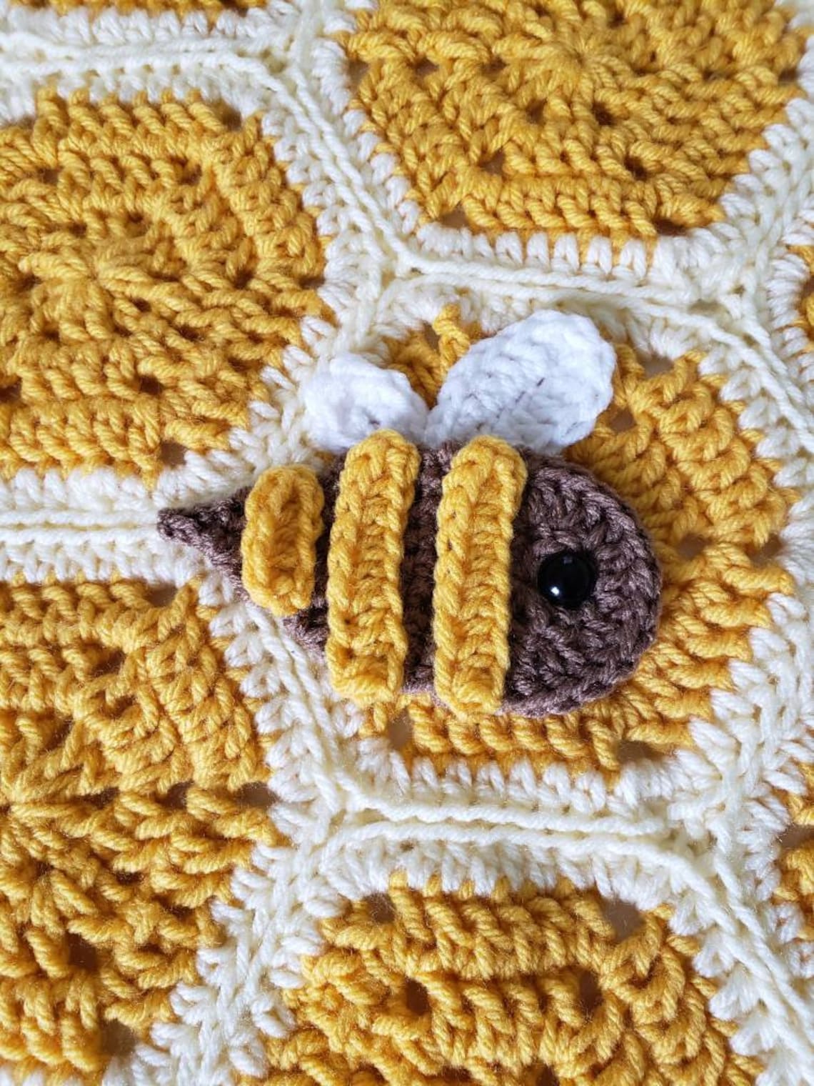 Hand Crocheted Baby Bumble Bee Baby Blanket Throw | Etsy