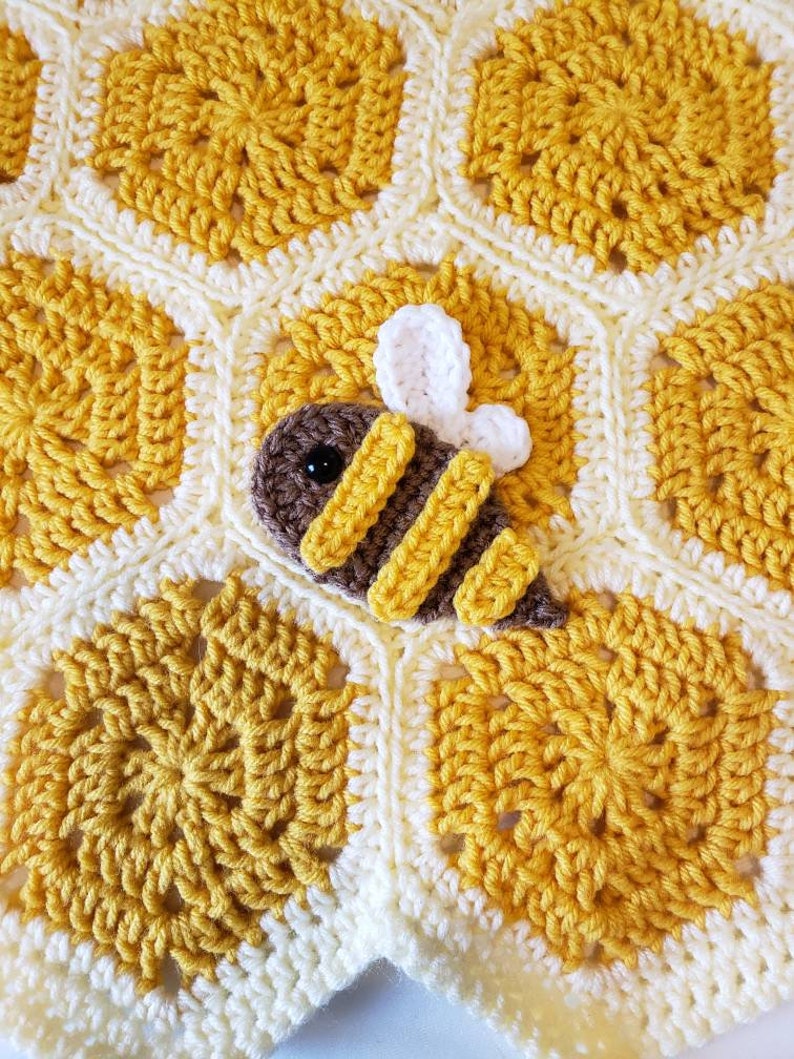Hand Crocheted Baby Bumble Bee Baby Blanket Throw | Etsy