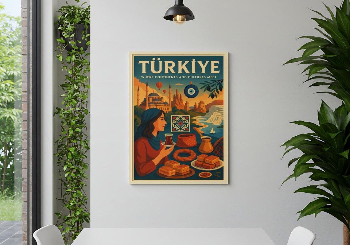 Turkey Travel Poster – Türkiye Wall Art, Istanbul & Cappadocia ...