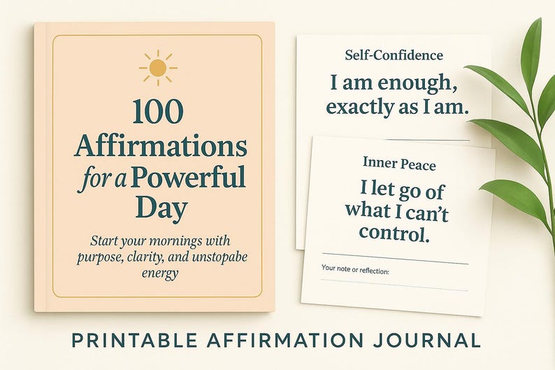 100 Affirmations for a Powerful Day – Printable Self-care & Mindset ...