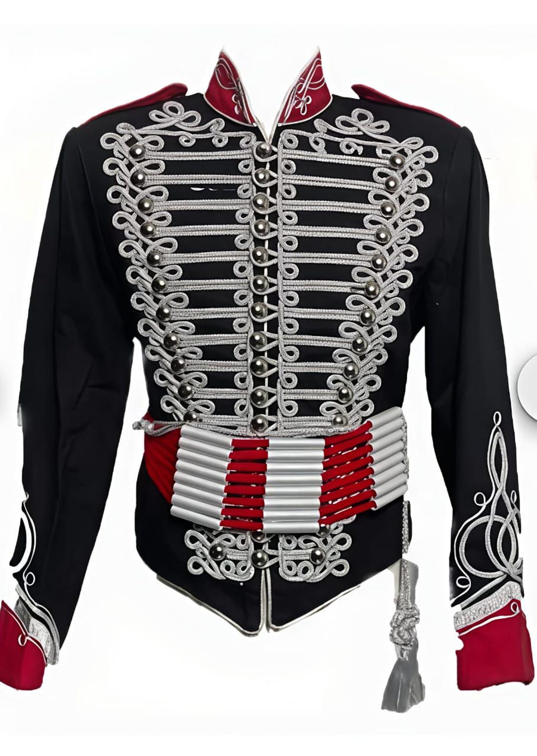 Prussian Black Military Hussar With Silver Braiding 2pieces Suit ...
