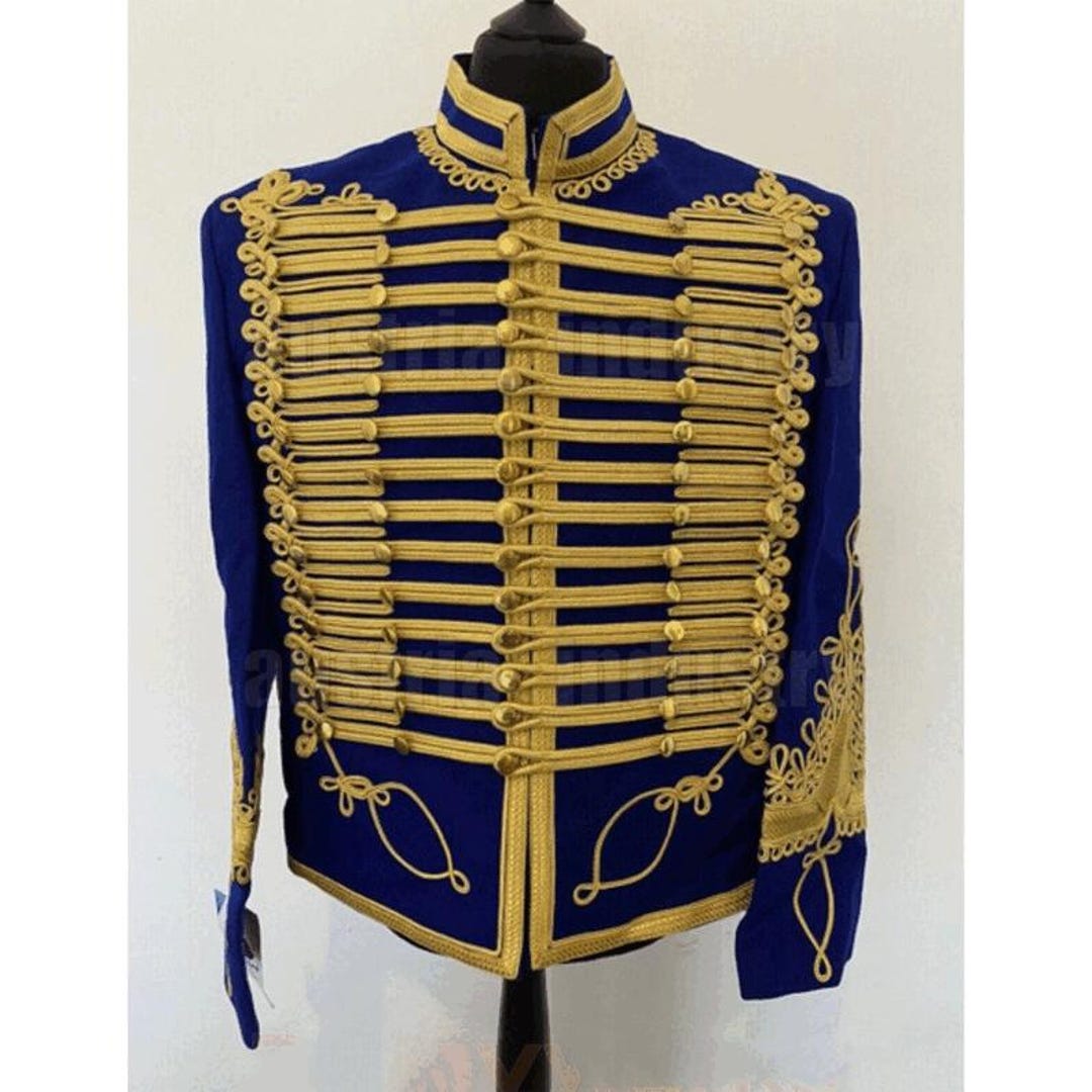 Blue Military Hussar Uniform Tunic Pelisse Jimi Hendrix Jacket ...
