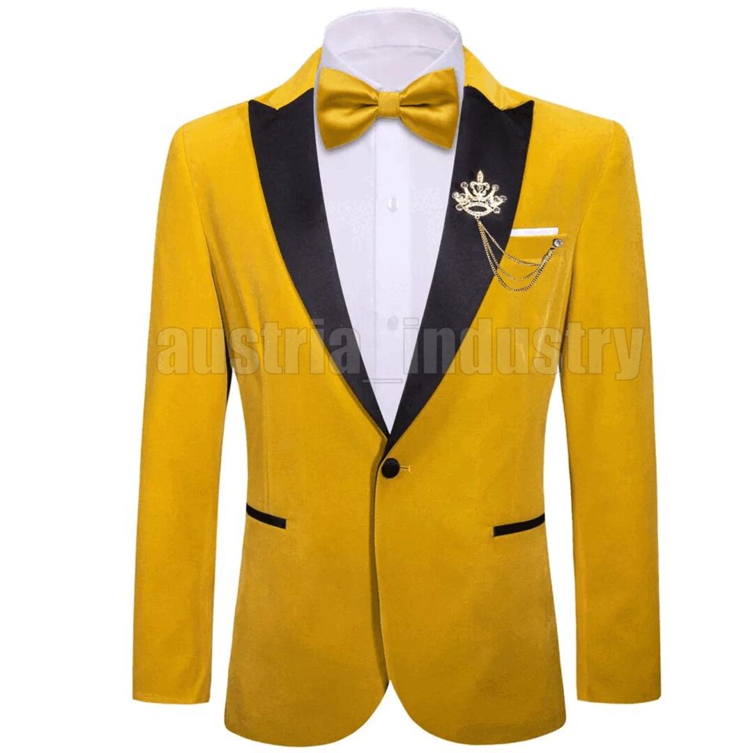 Men's Yellow Tuxedo Party Wear Dinner Jackets | Slim Fit Blazer-dinner ...