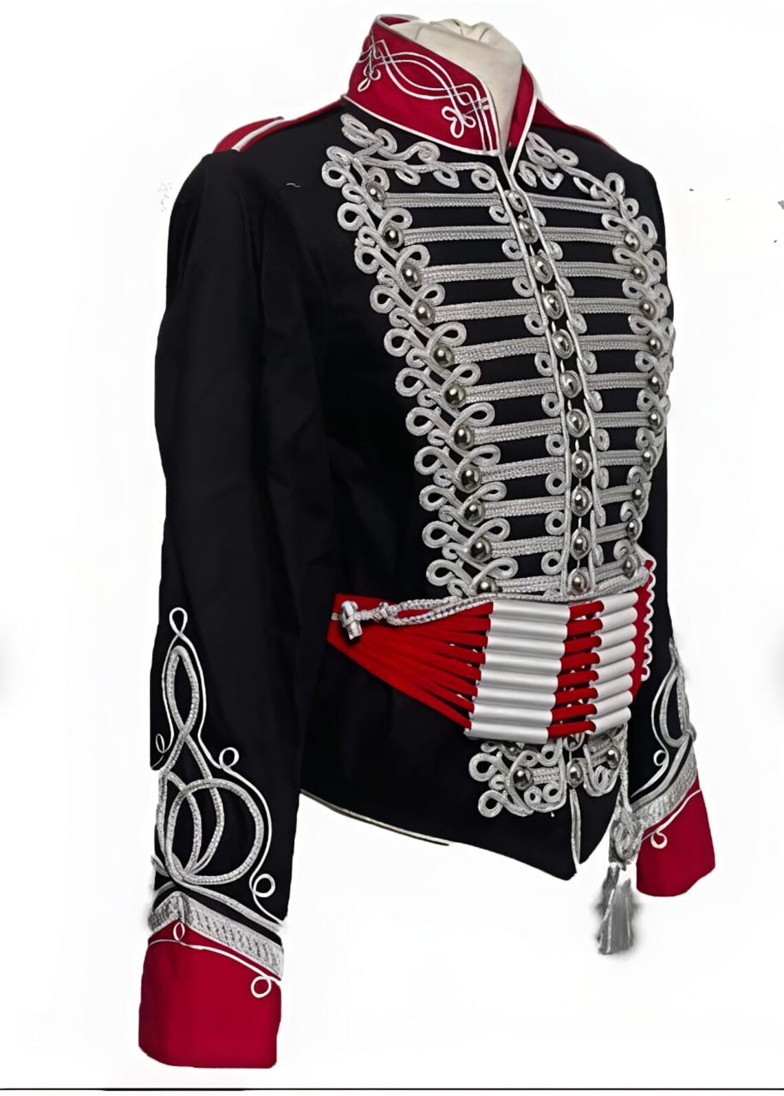 Prussian Black Military Hussar With Silver Braiding 2pieces Suit ...