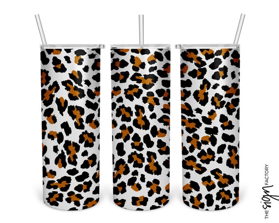 Leopard Print Tumbler, Animal Print Tumbler, 20 oz Skinny Tumbler ...