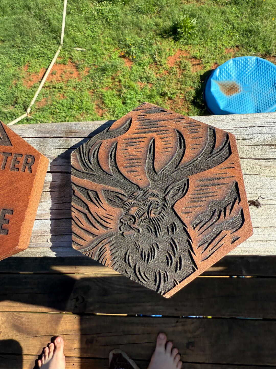Outdoor Themed Hexagon Coaster Set | Acadia Wood | Laser Engraved ...