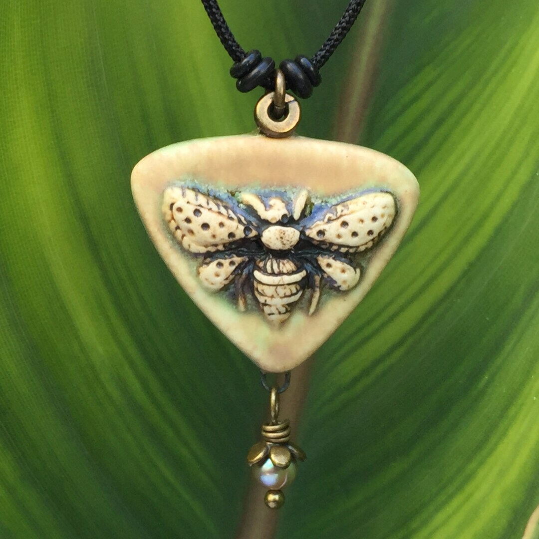 HONEY BEE PENDANT / Porcelain Bee Pendant / Bee Jewelry / - Etsy
