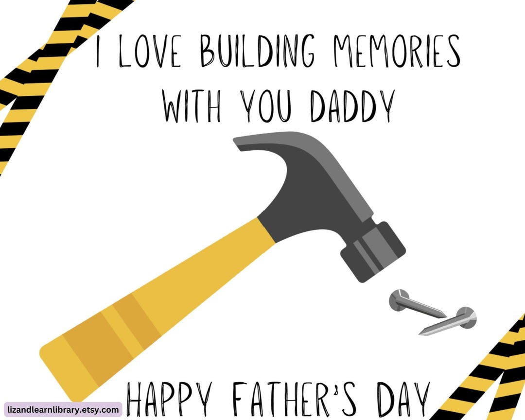 Father's Day Handprint Craft - I Love Building Memories With You - Etsy