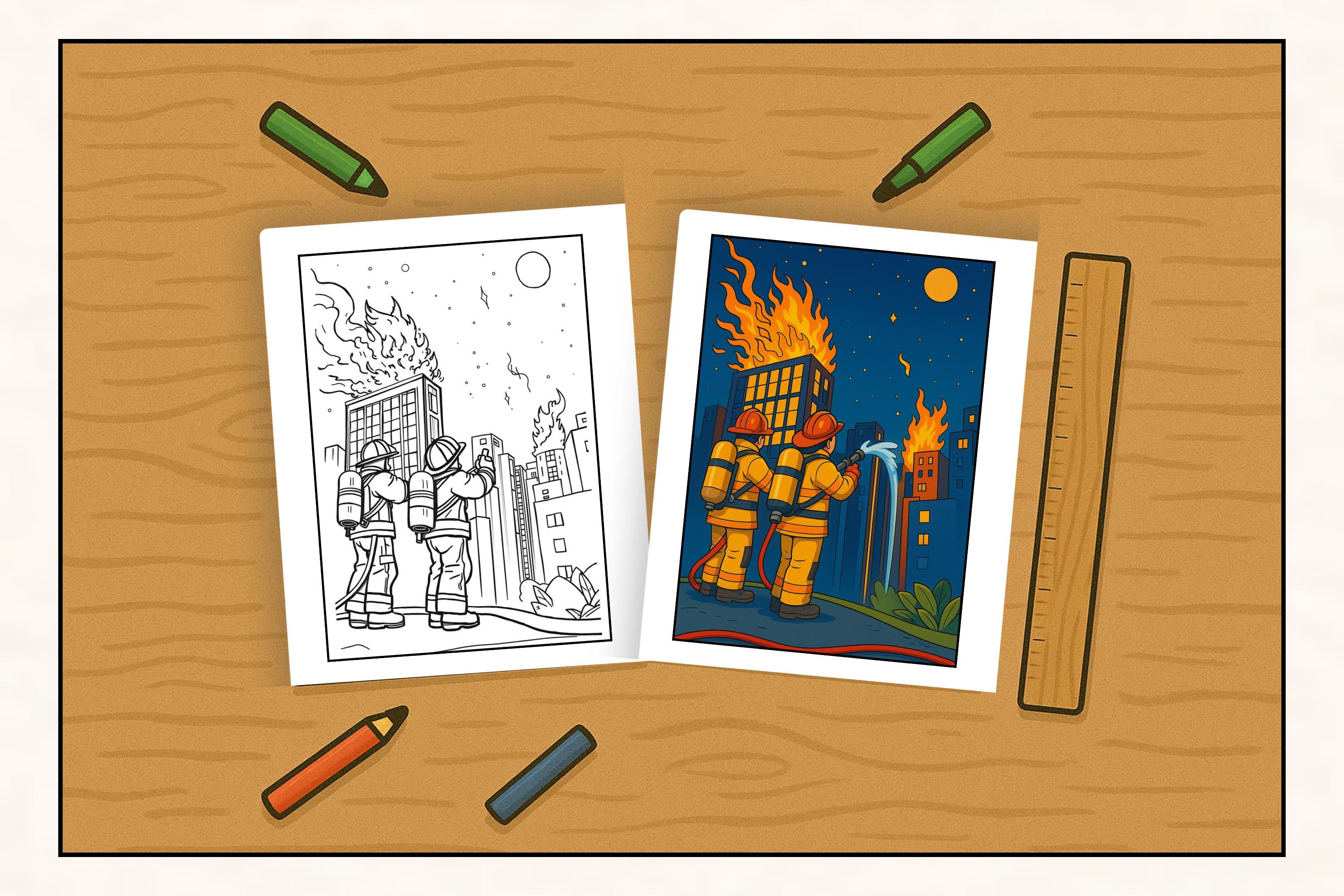 24 Firefighter Coloring Pages for Kids – Printable PDF With Fire Trucks ...
