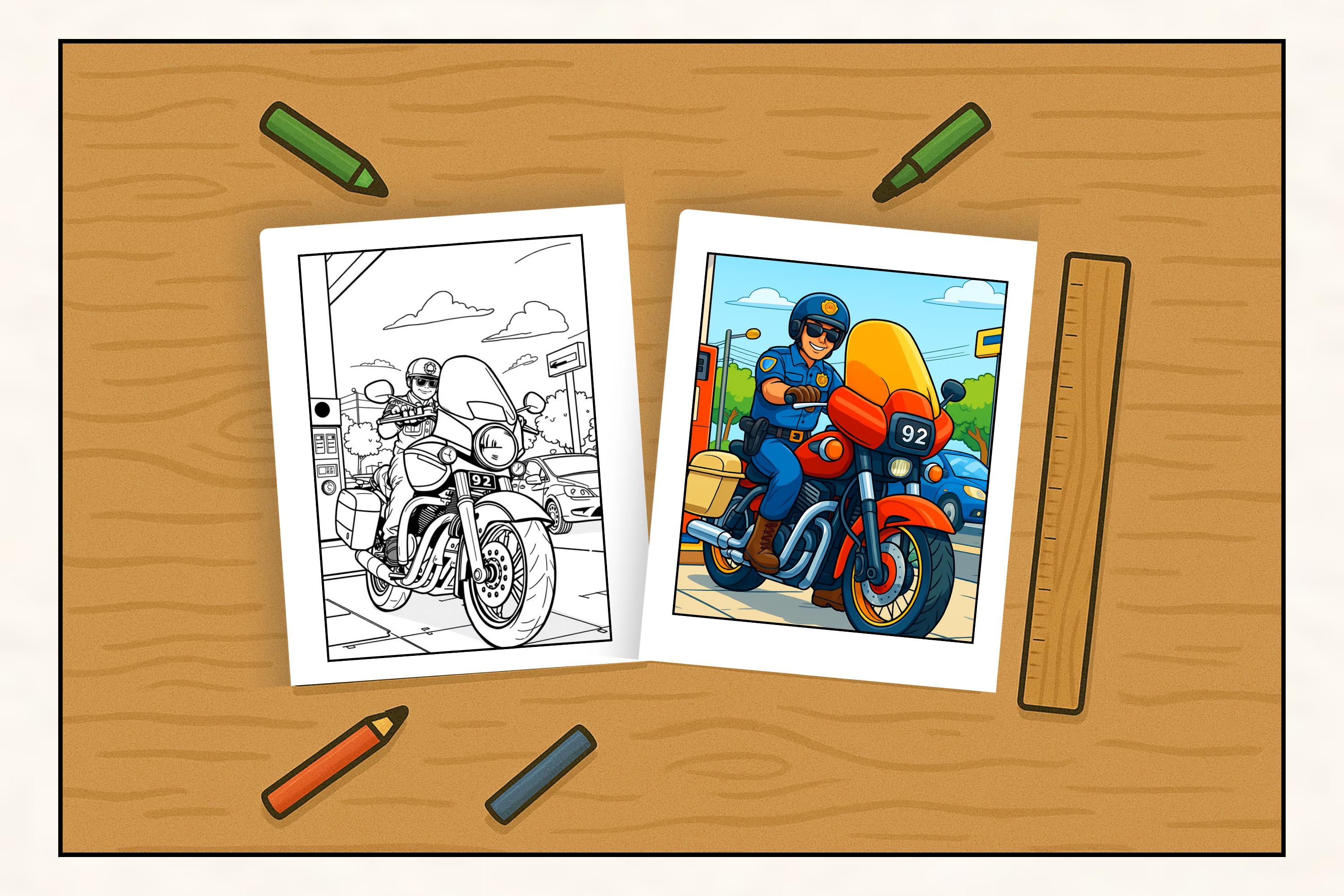 24 Police Coloring Pages for Kids – Printable PDF Activity Sheets With ...