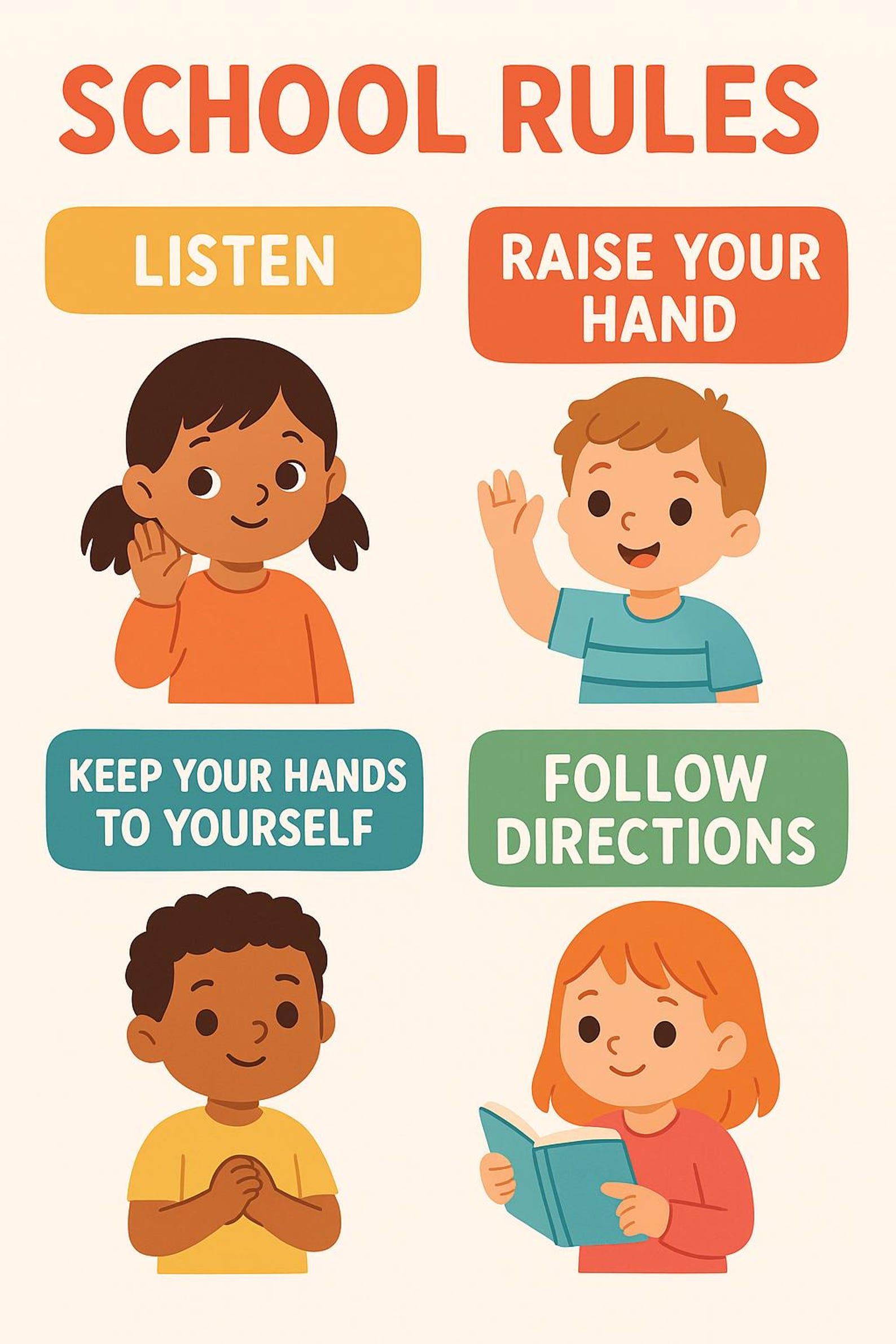 School Rules Classroom Poster - Etsy